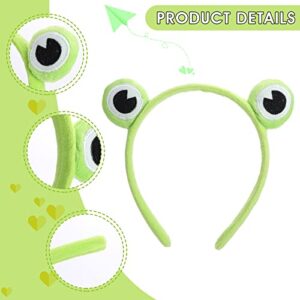 WLLHYF 1Pcs Cute Frog Headband Spa Headband Head Hoop Frog Eye Makeup Head Band Soft Elastic Hair Band for Washing Face Head Wrap Funny Hair Band for Girls Women Yoga Skincare Headbands