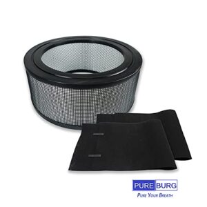 PUREBURG 22500 Replacement True HEPA Filter Set Compatible with Honeywell 17400 10000 (EV-1) 12500 (EV-25) 12520 12525 12526 121528 1350 17440 62500 83236 &83256 Air Purifier