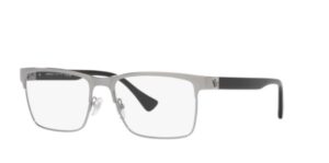 versace ve 1285 1001 gunmetal metal rectangle eyeglasses 56mm