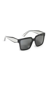 prada women's 0pr 24zs sunglasses, black/dark grey, one size