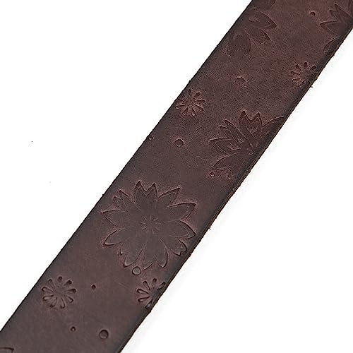 Eddie Bauer Women's Casual Leather Belts, One Size Fits Most, Floral Tooled-Brown, Small