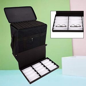 TFCFL Eyeglasses Collector Eyewear Display Case Storage Box Elevate Your Eyewear Storage with our Deluxe 180-Piece Optical Glasses Storage Trolley Case 180 Slots