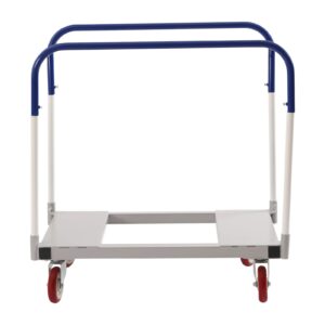 1500lb panel cart dolly, 5 inch casters industrial heavy duty trolley with steel frame blue, rectangular large capacity cart dolly handling panel cart