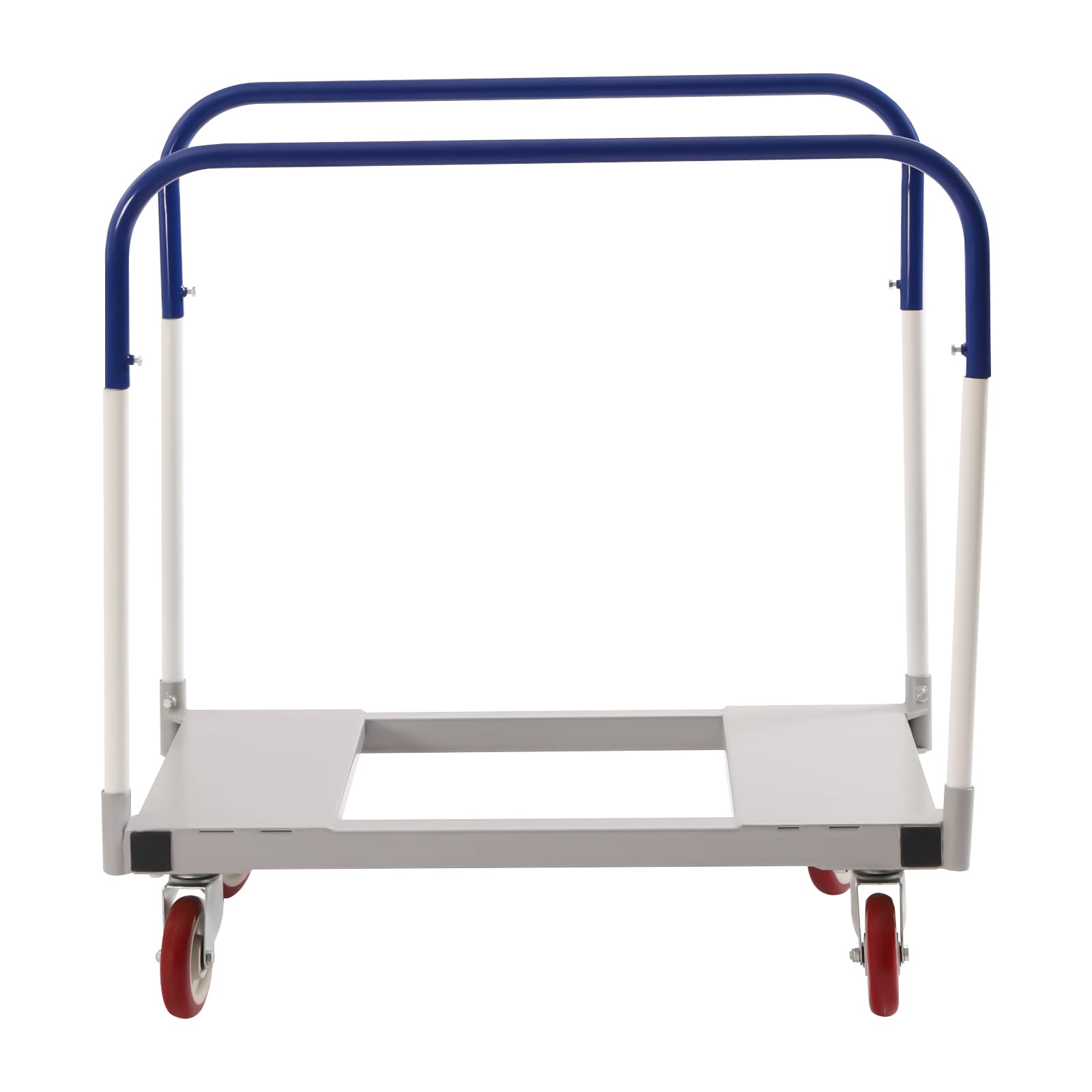 1500Lb Panel Cart Dolly, 5 inch Casters Industrial Heavy Duty Trolley with Steel Frame Blue, Rectangular Large Capacity Cart Dolly Handling Panel Cart