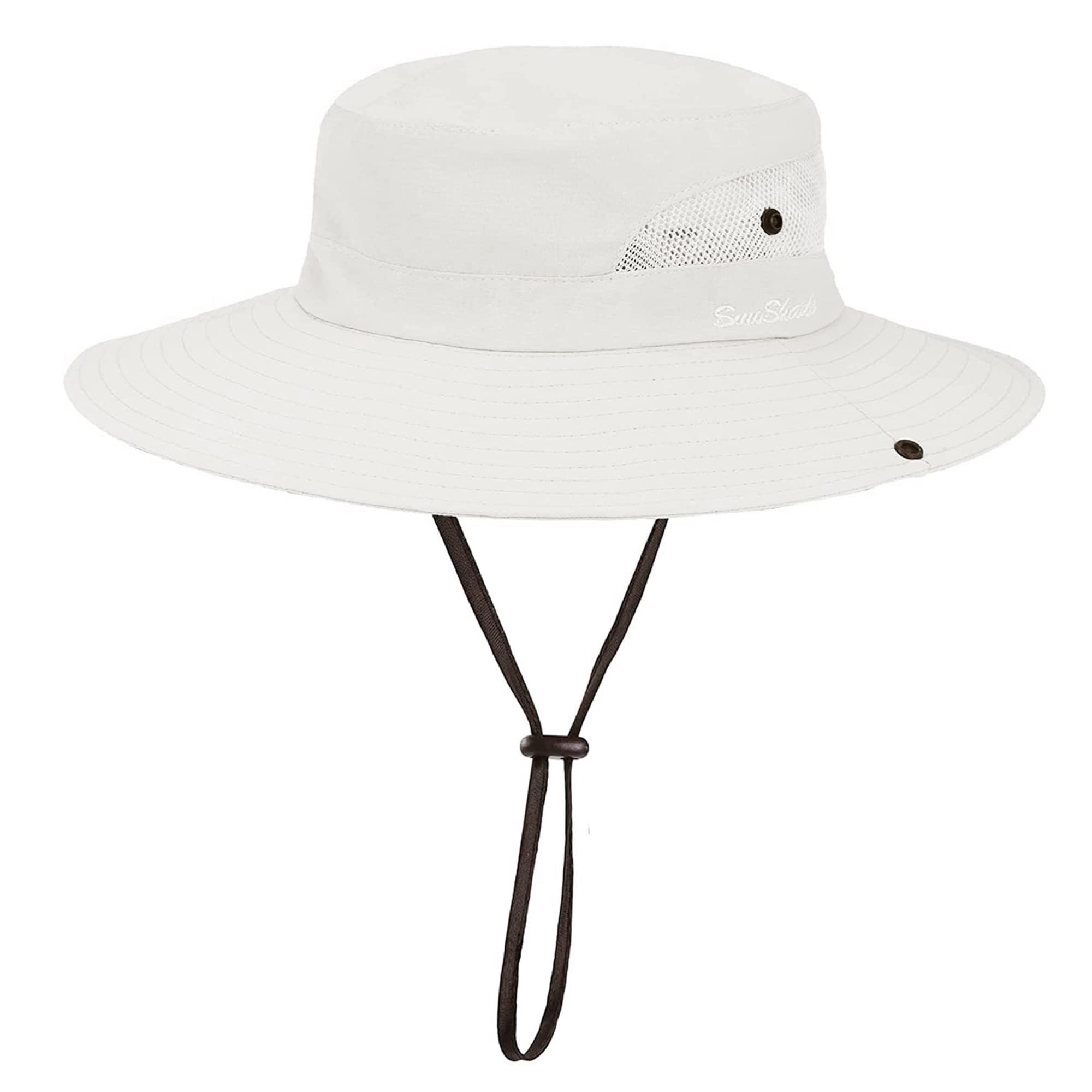 Classic Ponytail Sun Hat for Women,Mesh Bun Ponytail-Hole Bucket Hat UV Protection Wide-Brim Summer Hat Outdoor