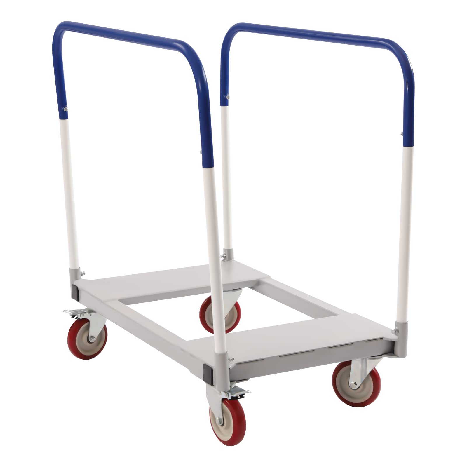 1500Lb Panel Cart Dolly, 5 inch Casters Industrial Heavy Duty Trolley with Steel Frame Blue, Rectangular Large Capacity Cart Dolly Handling Panel Cart