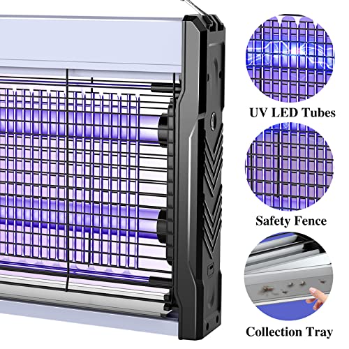 PALONE Electric Bug Zapper 3200V Mosquito Zapper Killer Indoor Insect Killer with Hanging Chain Mosquito Trap with Removable Collection Tray USB Electric Bug Zapper Outdoor for Home Office Warehouse