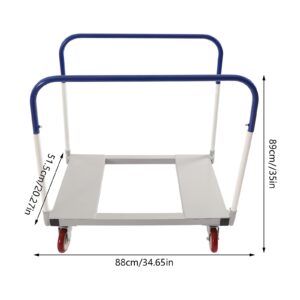 1500Lb Panel Cart Dolly, 5 inch Casters Industrial Heavy Duty Trolley with Steel Frame Blue, Rectangular Large Capacity Cart Dolly Handling Panel Cart