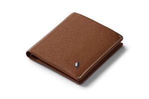 bellroy coin wallet (slim coin wallet, bifold leather design, holds 4-8 cards, magnetic closure coin pouch) - hazelnut