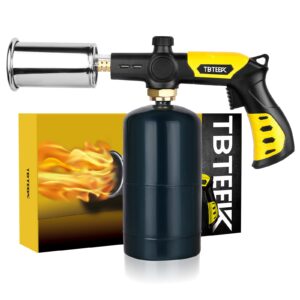 powerful cooking torch, tbteek sous vide propane torch, kitchen culinary grilling torch lighter for searing meat, charcoal lighter, bbq and campfire starter (tank not included)