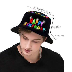 Happy Birthday Bucket Hat for Men Women, Fashion Packable Birthday Fishing Hat Sun Hat Outdoor Fisherman Cap