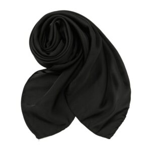 RIIQIICHY Womens Head Hair Scarf Black Like Satin Silk Scarf Sleeping Hair Wrapping Night 27.5"