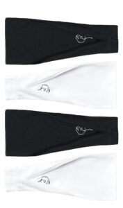 maven thread women's no-slip sweat-wicking headband for exercise and yoga, 4-pack (white + black basics)