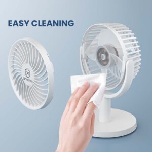 4 Speeds Strong Desk Fan with Elegant Apperance, Personal Portable Mini USB Fan, Quiet, 310 Degree Rotation, Detachable, Easy to Clean, Lightweight, 4 inch, for Bedroom, Desk, Home… B08QTX4K7L