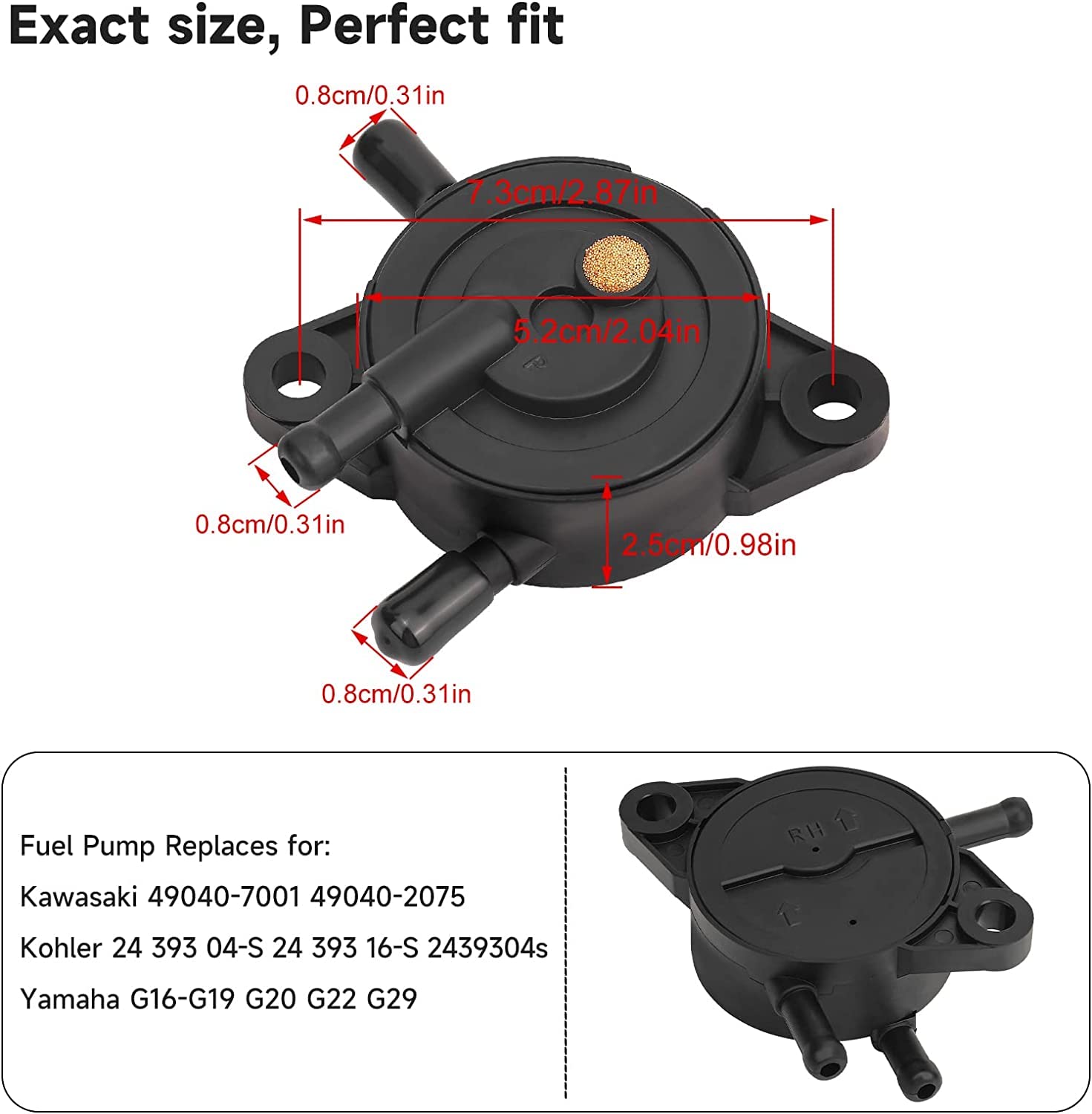 AWSZH 698754 499486S Air Filter 49065-7007 49065-0721 Oil Filter 49040-7001 Fuel Pump Compatible With B&S 492932 808656 273638S for JD LA135 Kawasaki A18-26 HP Intek V-Twins Engine Lawn Mower Tractor