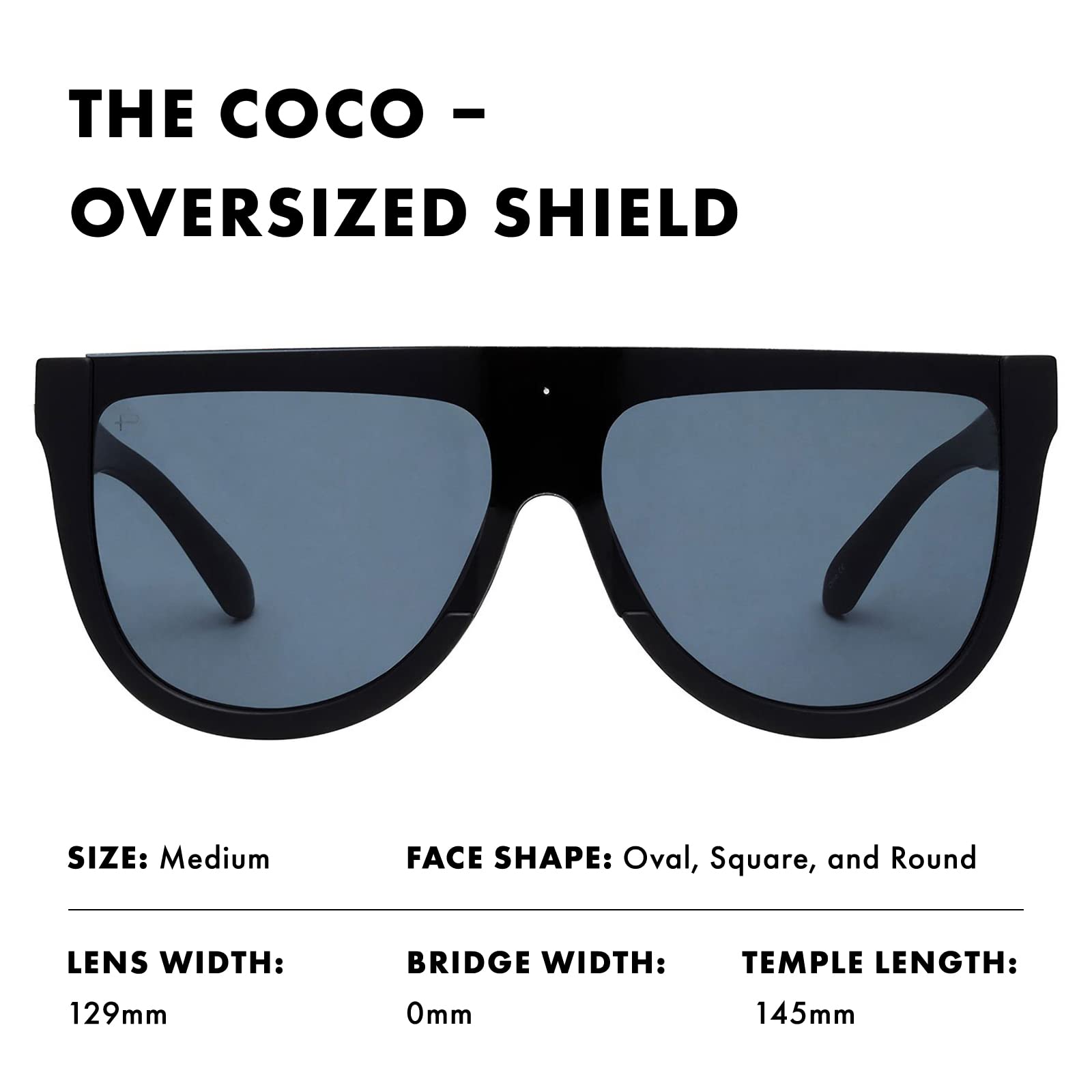 Prive Revaux Coco Oversized Sunglasses – Handcrafted with 100% UV Protection – For Men & Women – Black