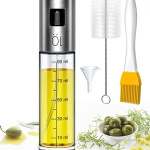 Oil Sprayer for Cooking, Olive Oil Spray Bottle for Kitchen 100ml Glass Olive Oil Sprayer Mister Oil Vinegar Spritzer Sprayer Glass Bottles for Cooking/Salad/Barbecue