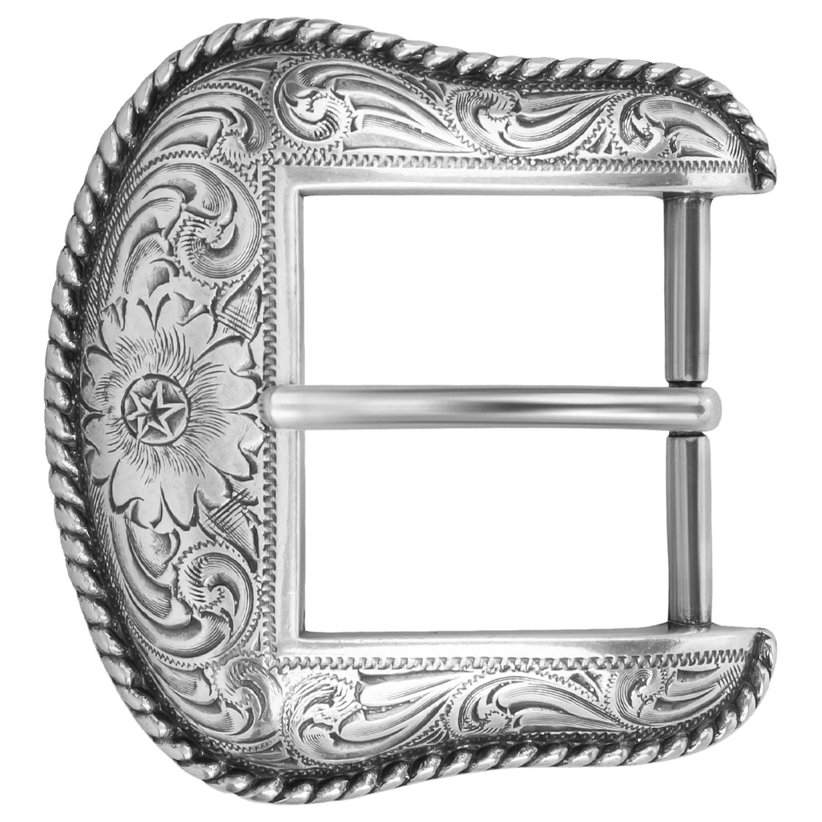 Classic antique replacement belt buckles for men and women (Vintage Silver-4)