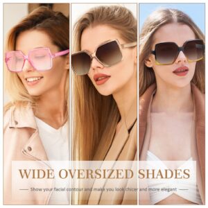 Xuhal 20 Pairs Women's Square Oversized Sun Glasses Retro Wide Flat Top Sunglasses UV Protection Trendy Shades for Women, Assorted Styles