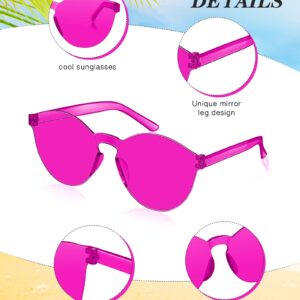 Xuhal 50 Pairs Colored Sunglasses Rimless Round Party Sunglasses Frameless Colored Glasses Transparent Candy Color Tinted Eyewear for Women Men Girls Adults