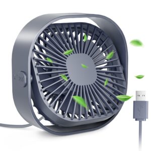 smilfree mini usb desk fan, 3 speeds portable small fan, 360° adjustable rotation silent desktop fan for home office makeup personal fan with travel