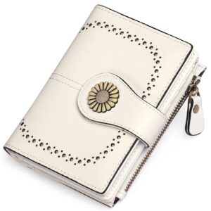 sendefn small wallets for woman rfid blocking leather bifold credit card holder purse with id window