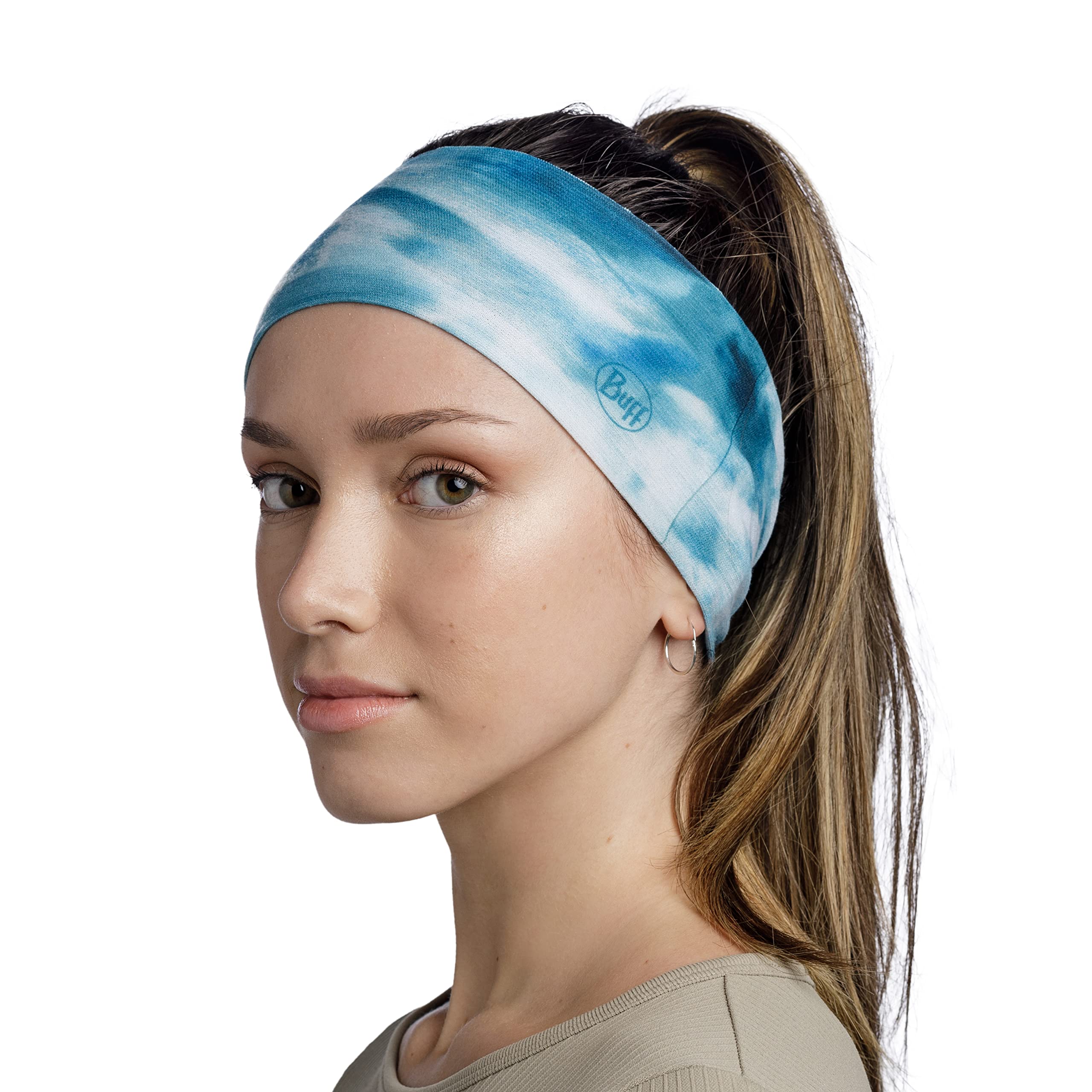 BUFF CoolNet UV Ellipse Headband, UPF 50 Sun Protection, Breathable, Cooling Hair Wrap, Versatile, Quick Dry Bandana, Newa Pool, Adult Size