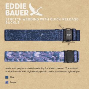 Eddie Bauer Women's Active Stretch Webbing Belts, Blue Graphic, One Size