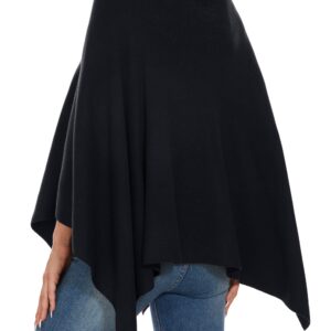 FUGREEN Ponchos for Women Knitted Shawls and Wraps for Evening Dressess Knitted Casemere Feel Poncho with Button