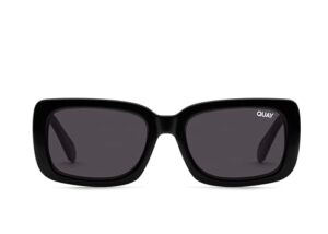 quay - womens sunglasses, polarized square lenses with uv protection (yada yada, black)