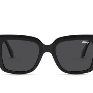 Quay - Womens Sunglasses, Polarized Square Lenses with UV Protection, Oversized Sunglasses (Icy, Black)