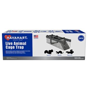 Havahart 1026 Small 1-Door Humane Live Catch and Release Animal Trap for Squirrels, Weasels, Chipmunks, and Small Animals,White