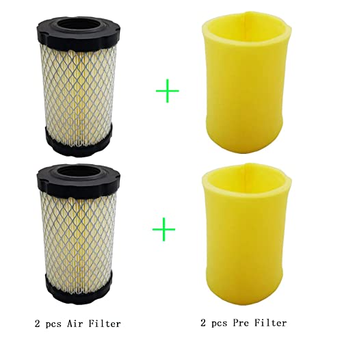 796031 Air Filter&Pre Cleaner Compatible with Briggs Stratton 796031 591334 31A607,John Deere MIU14395,Husqvarna YTH24V48 Lawn Tractor and More (Pack of 2)