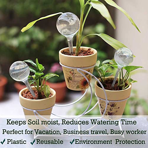 Plant Self Watering Stakes, 10pcs Clear Plant Self-Watering Bulbs, Flower Plant Automatic Watering Device, Self Watering Planter Insert Garden Waterer for Plant Indoor Outdoor Flower