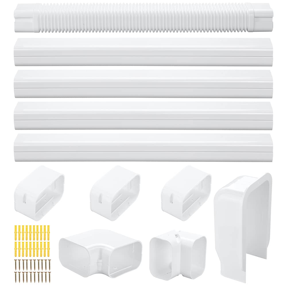 LCGP 4" 16.5 Ft Decorative PVC Line Cover Kit, Suitable for Mini Split Air-Conditioning and Heat Pump Systems, Outdoor Air-Conditioning Pipe Insulation