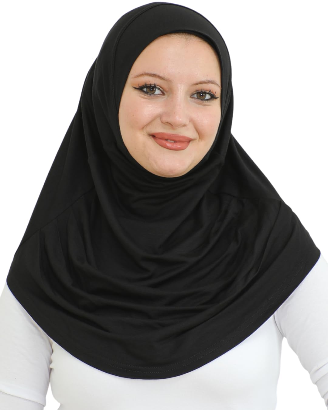 Prien Plain Ready To Wear Hijab for Women, Muslim Instant Turbans, Soft Jersey Scarf, Islamic Clothes, Long Hijabs, Abaya (Black)