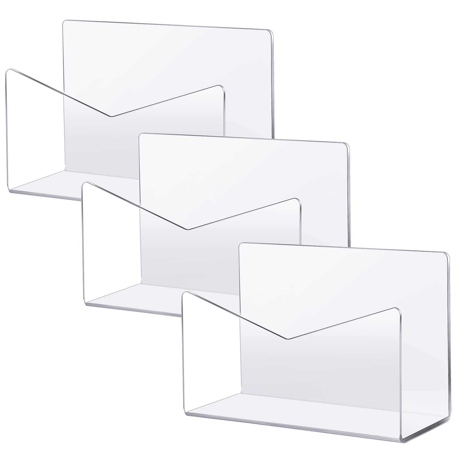 Maitys 3 Pcs Acrylic Mail Organizer Countertop 6 x 2.5 x 4 Inches Clear Mail Postcard Holder Letter Mail Sorter Organizer Postcard Stand Greeting Card Display Rack Document Envelope Home School Office