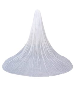 elliewely long cathedral length pearl wedding bridal veil with metal comb f07 3 m ivory