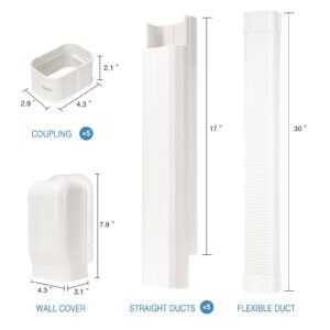 4" W 9Ft L Line Set Cover Kit for Mini Split Air Conditioners Decorative PVC Slim Line Cover for Central AC & Heat Pumps Systems Tubing Cover