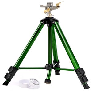 keten impact sprinkler on tripod base, tripod sprinkler with 300 degree large area coverage, extra tall heavy duty water sprinkler for lawn/yard/garden