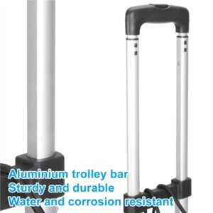 Folding Luggage Cart with Expandable Chassis, 4 Wheels Aluminum Folding Hand Truck,Collapsible Heavy Duty Travel Dolly Cart,120lbs