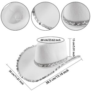 SGBETTER 4 Pack Adult Texan Cowboy Hat Country Western Cowgirl Hat Cowboy Hat for Women Cowboy Themd Party Dress up