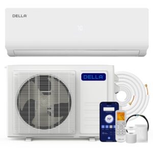 della versa series 18000 btu wifi mini split ac work with alexa 19 seer2 cools up to 1000 sq.ft energy efficient ductless inverter system with 1.5 ton heat pump pre-charged & 16.4ft installation kits