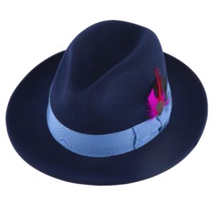 classic fedora hat for men & women wide brim fedora hats adjustable felt panama hat wool fedora hat with band