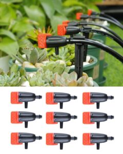 yulaiyoen garden irrigation dripper, 30 pack adjustable drip emitters garden succulent watering dripper sprinkler for 4mm/7mm hose for home succulents plants lawn flower irrigation system