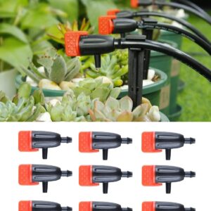 Yulaiyoen Garden Irrigation Dripper, 30 Pack Adjustable Drip Emitters Garden Succulent Watering Dripper Sprinkler for 4mm/7mm Hose for Home Succulents Plants Lawn Flower Irrigation System