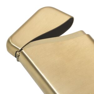 Craighill Summit Business Card Case - Front Pocket Card Holder for Men & Women, Slim & Stylish, Fits Cash, Credit & Business Cards, Solid Metal Construction - Vapor Brass