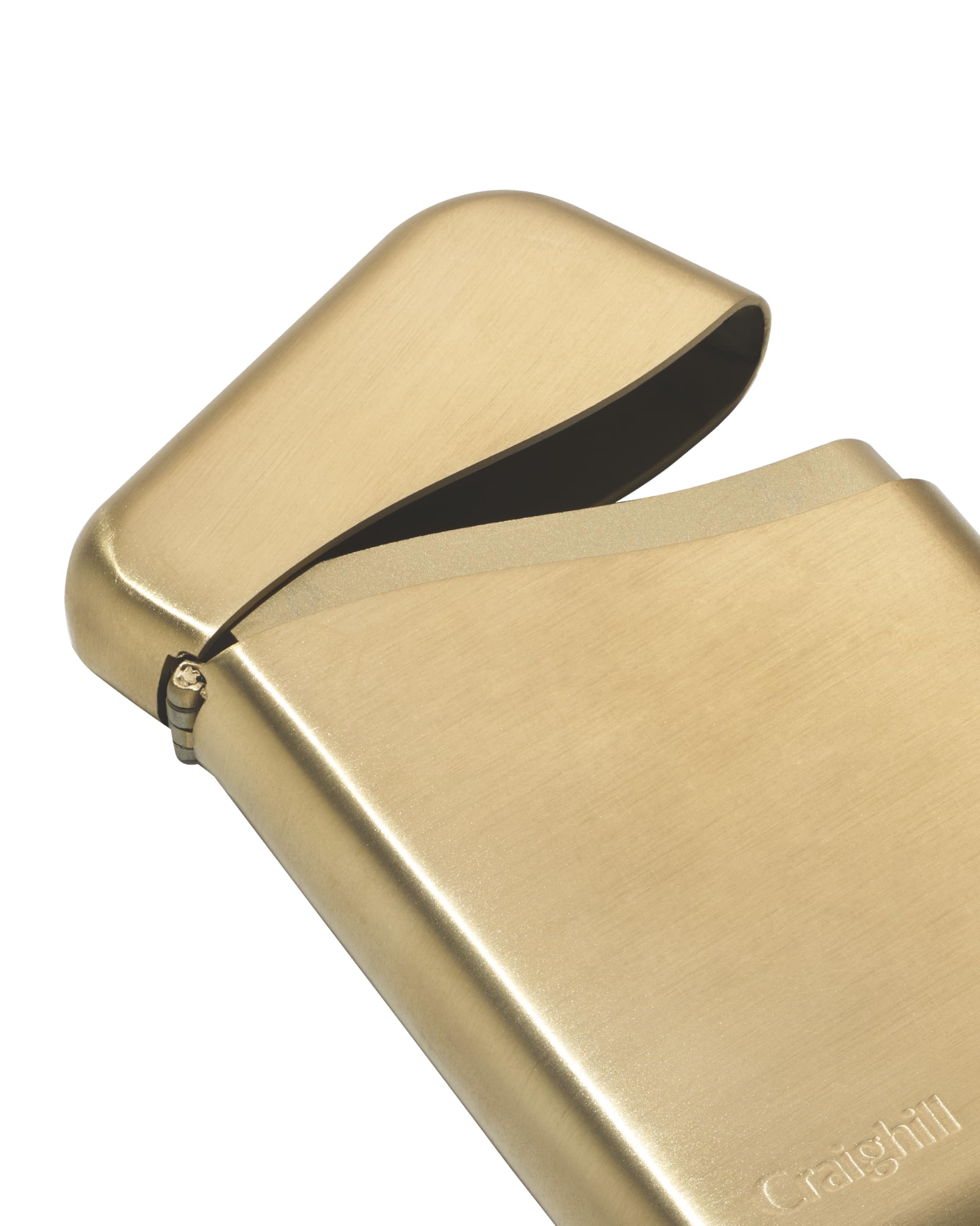 Craighill Summit Business Card Case - Front Pocket Card Holder for Men & Women, Slim & Stylish, Fits Cash, Credit & Business Cards, Solid Metal Construction - Vapor Brass