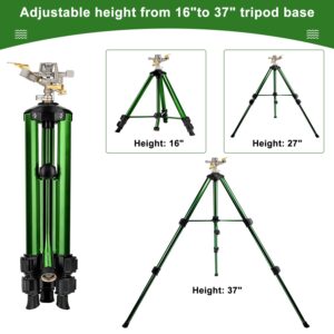 Keten Impact Sprinkler on Tripod Base, Tripod Sprinkler with 300 Degree Large Area Coverage, Extra Tall Heavy Duty Water Sprinkler for Lawn/Yard/Garden