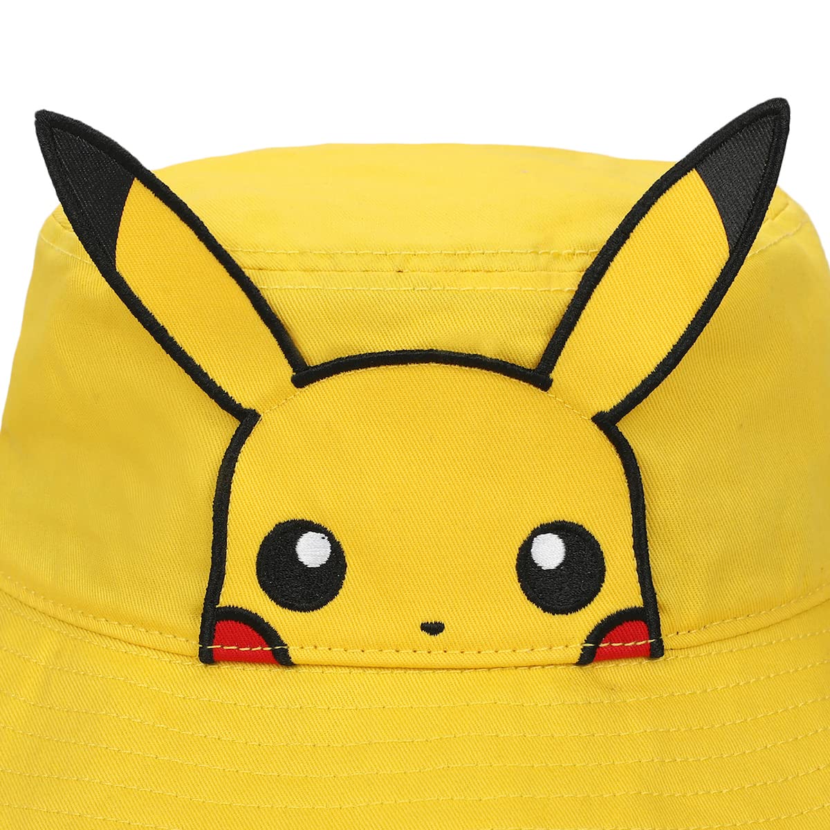 Pokemon Pikachu Big Face Unisex Adult Bucket Hat with 3D Plush Yellow